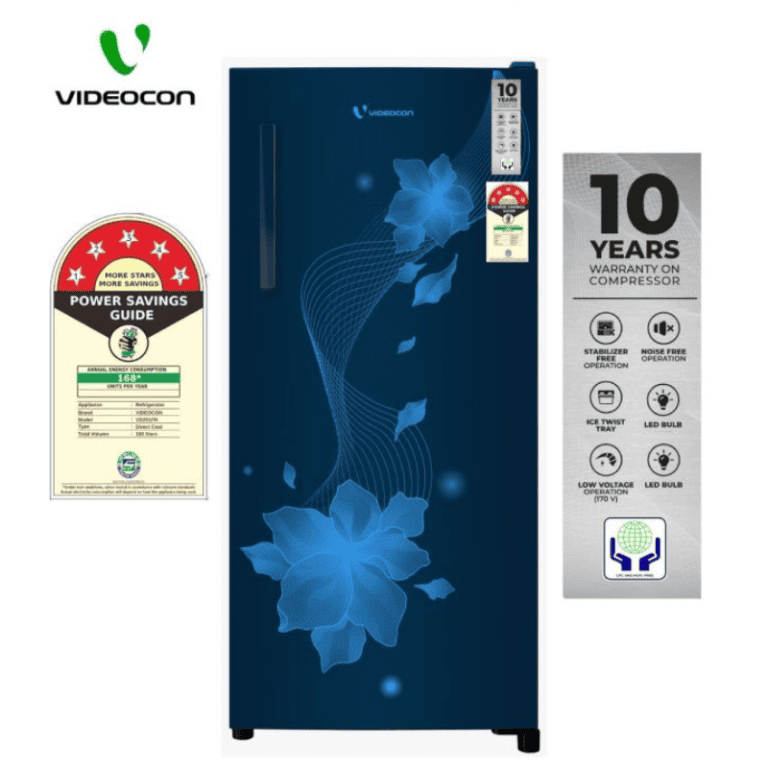 Videocon 190L Single Door Refrigerator with Jumbo Freezer (Blue ...